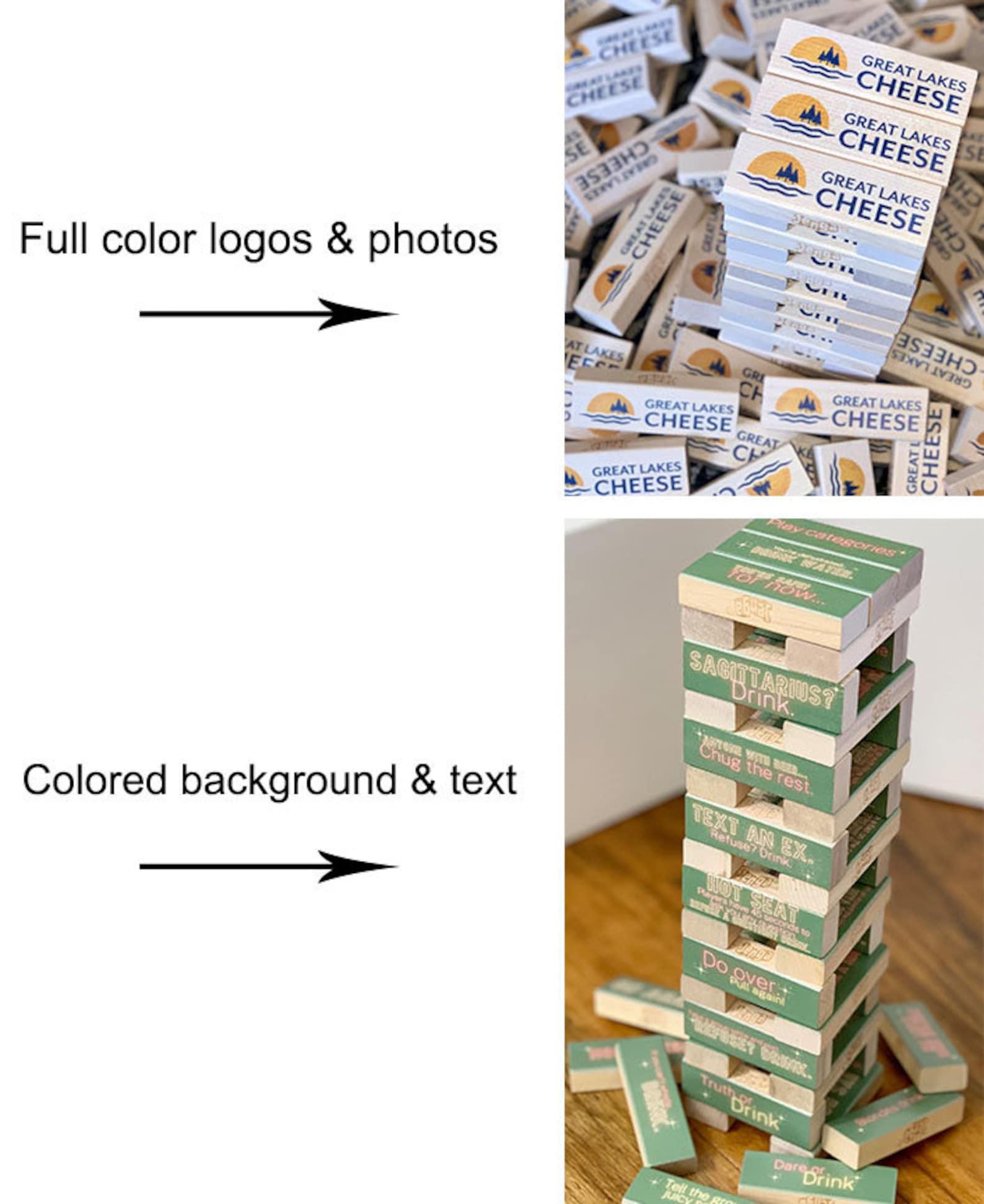 Custom Block Tower Game // Personalized Text, Design, Logo Tumble ...