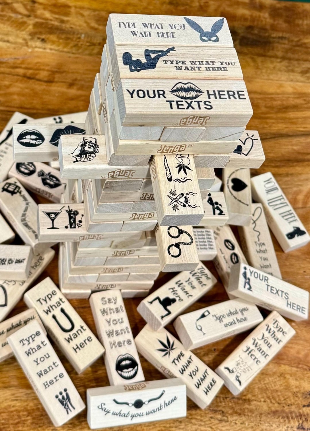 Custom ADULT Block Tower Game / for Couples, Swingers, Parties / Sexy ...