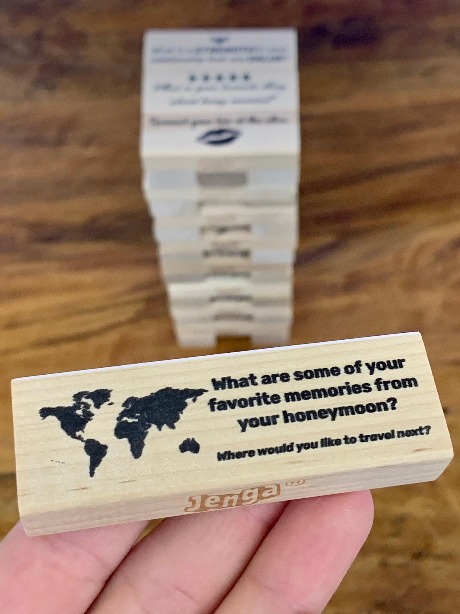 Personalized Anniversary Block Tower Game // 5 Years Wood Gift ...