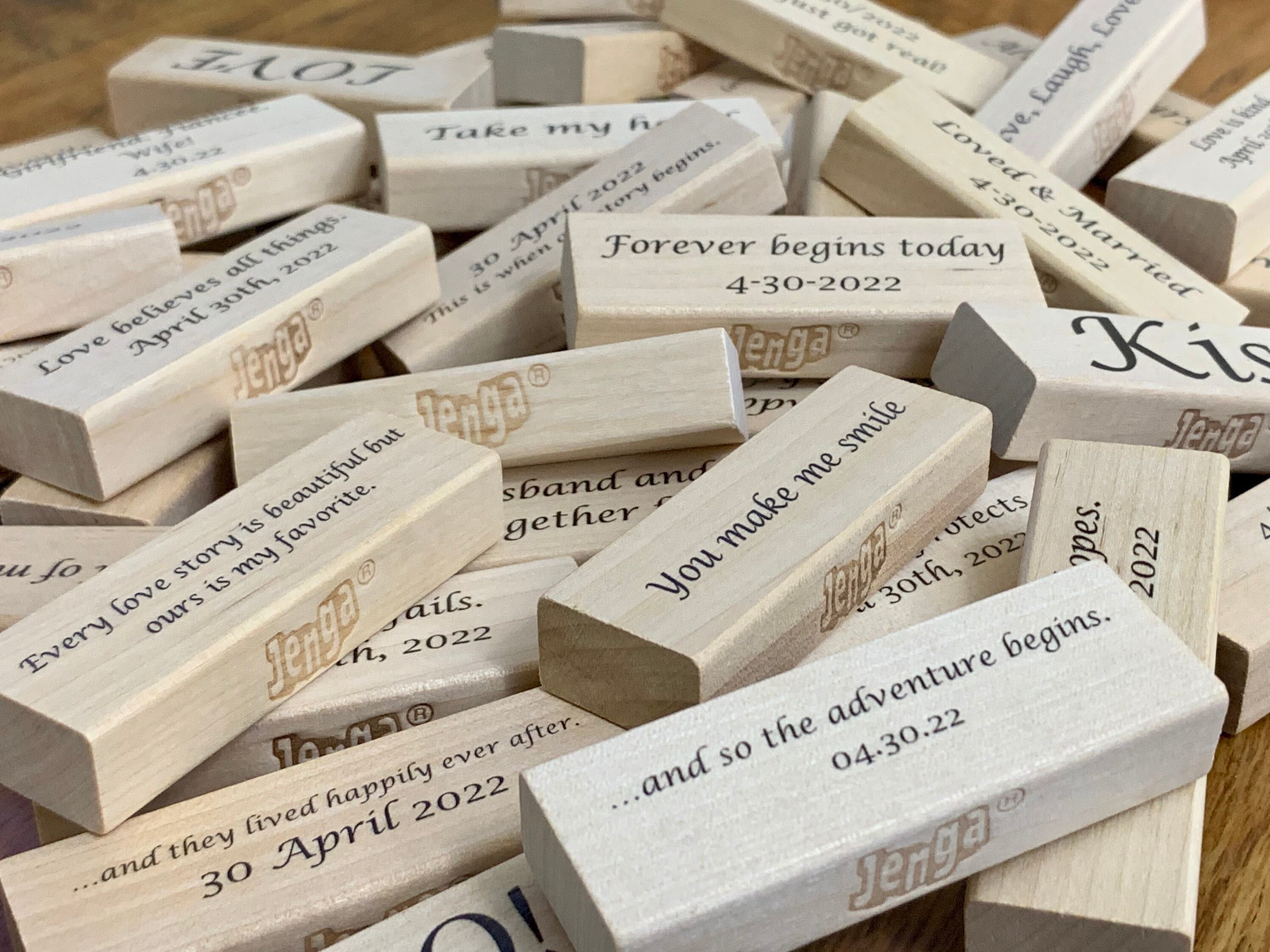 Personalized Wedding Block Tower // Personalized Wedding Guest | Etsy