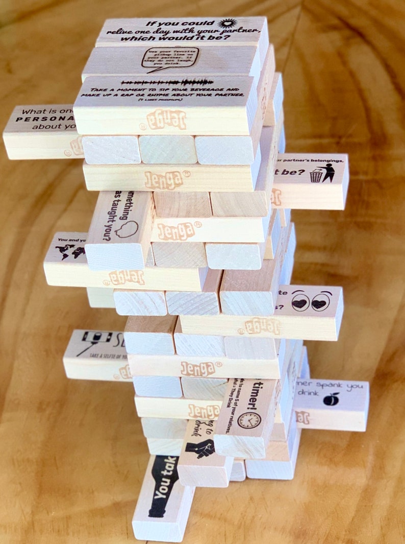 Couples Date Night Drinking Block Tower Game / Drunk Adult Fun Tumble ...