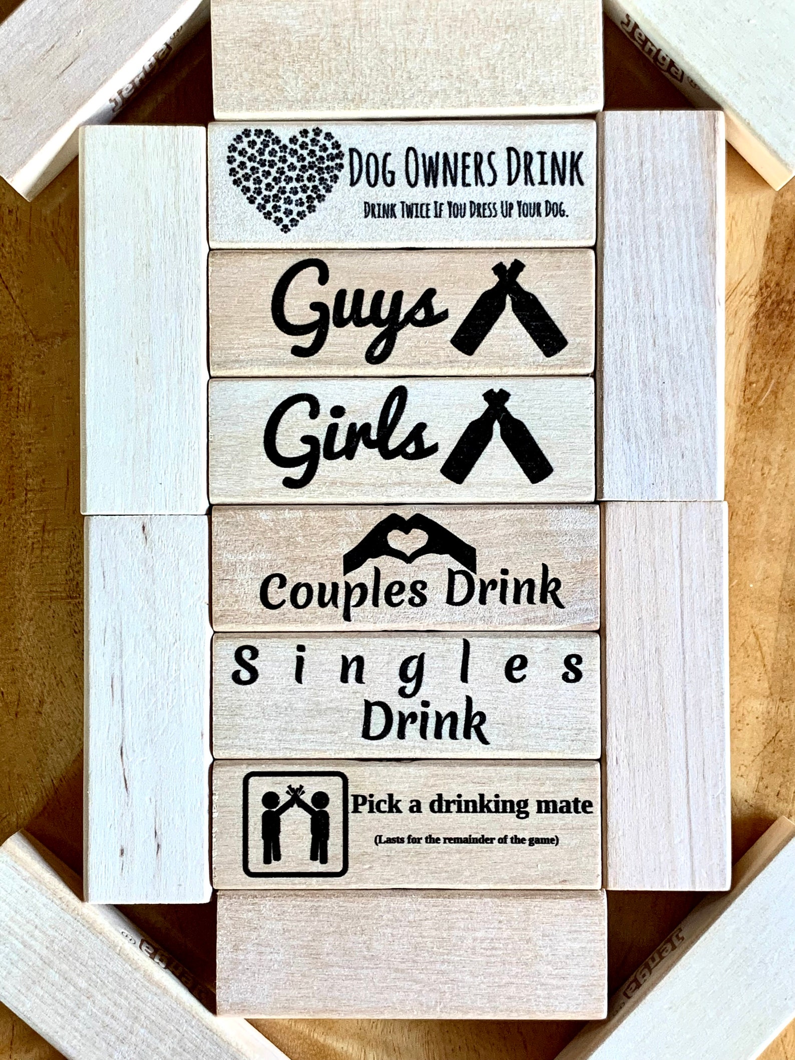Fun Drinking Party Block Tower Game // Unique Drunk Adult Tumble Tower ...