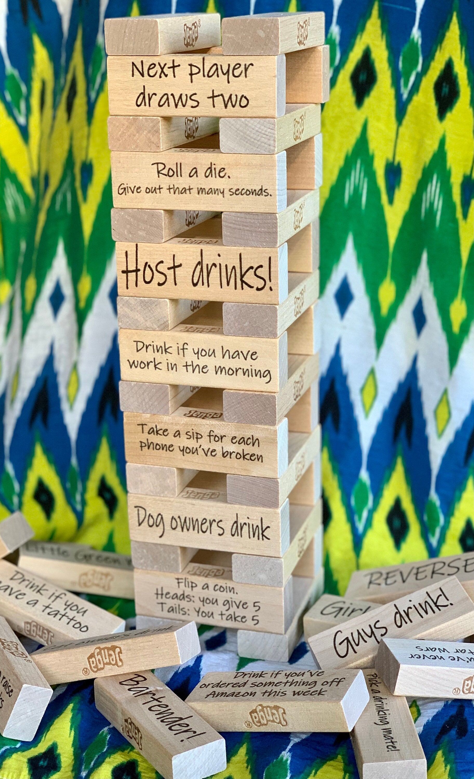Custom Drunk Block Tower // Custom Adult Drinking Game - Etsy