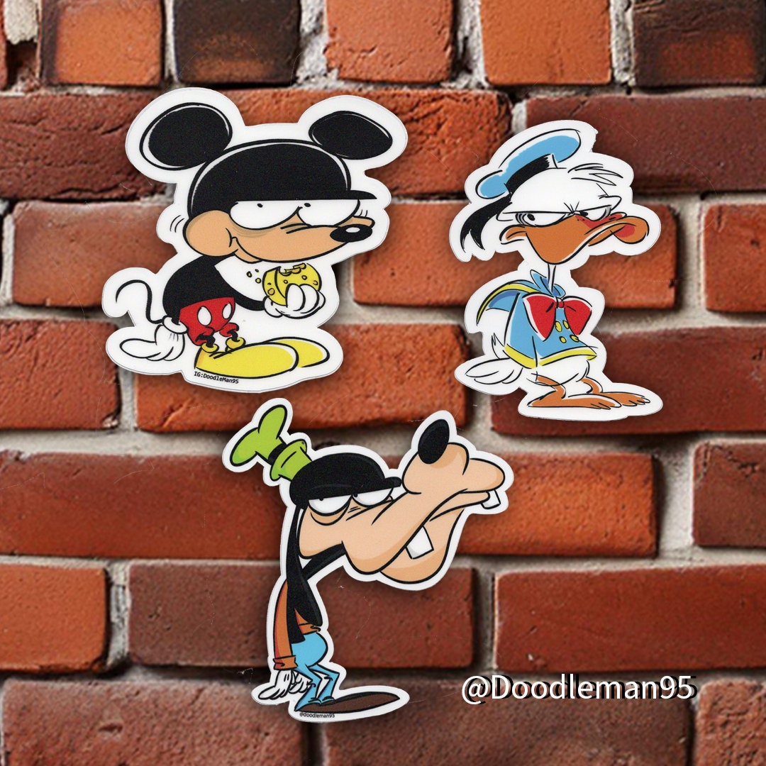 Grumpy Mickey Donald and Goofy - Etsy