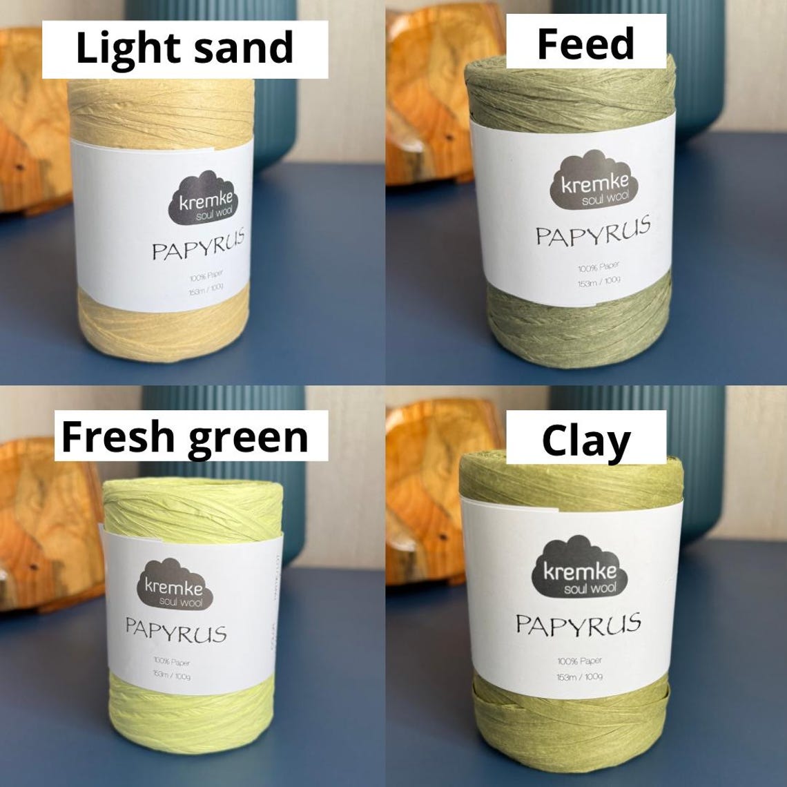 Paper Raffia Papyrus, 100% Natural Yarn for Crochet Hats, Bags, Baskets ...