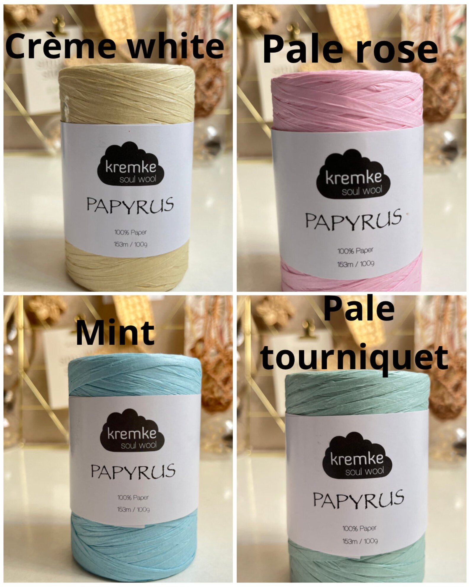 Paper Raffia Papyrus, 100% Natural Yarn for Crochet Hats, Bags, Baskets ...
