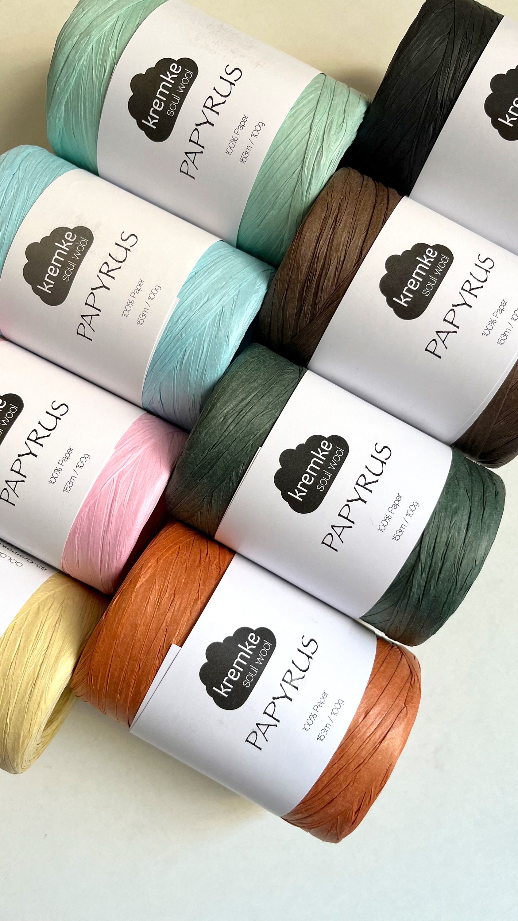 Paper Raffia Papyrus, 100% Natural Yarn for Crochet Hats, Bags, Baskets ...
