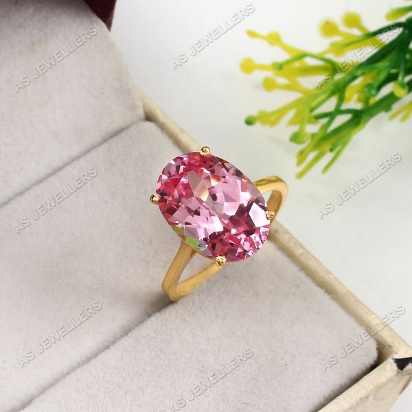 Lab Created Padparadscha Sapphire Ring - Etsy