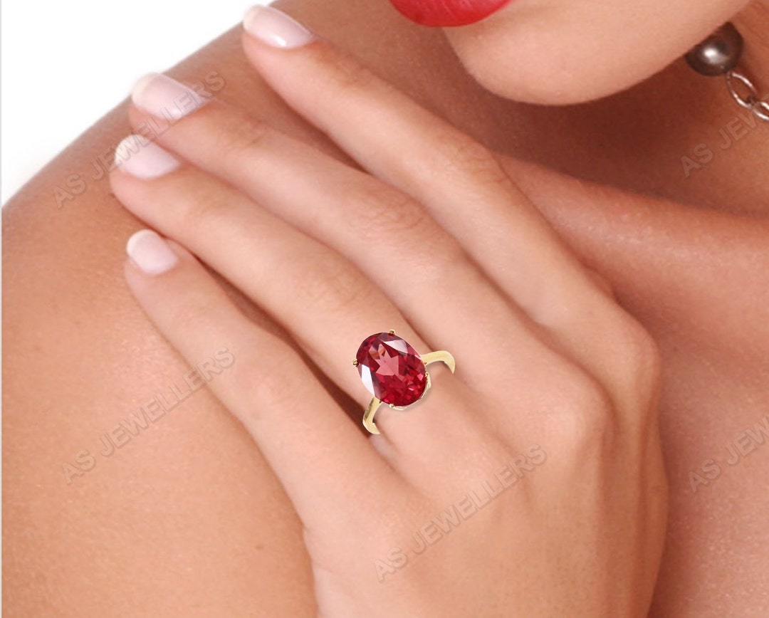 Flawless Padparadscha Sapphire Ring Oval Gemstone Ring, Pinkish ...