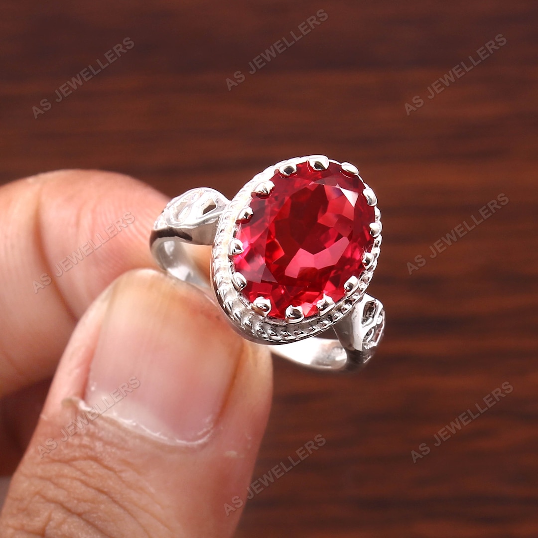 Flawless Padparadscha Sapphire Ring Oval Gemstone Ring, Pink ...