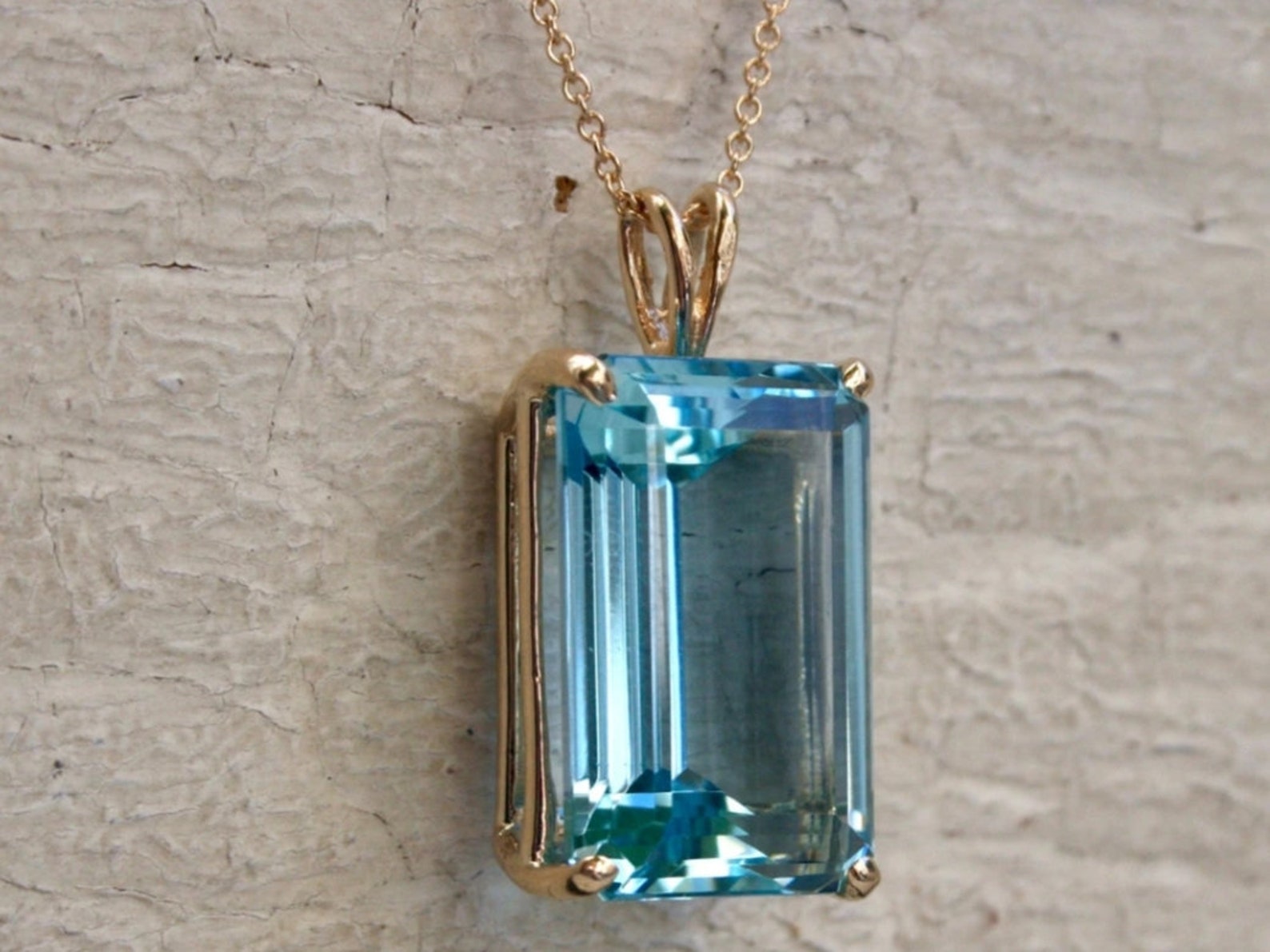 Aquamarine Pendant Aquamarine Necklace Gemstone Pendant - Etsy