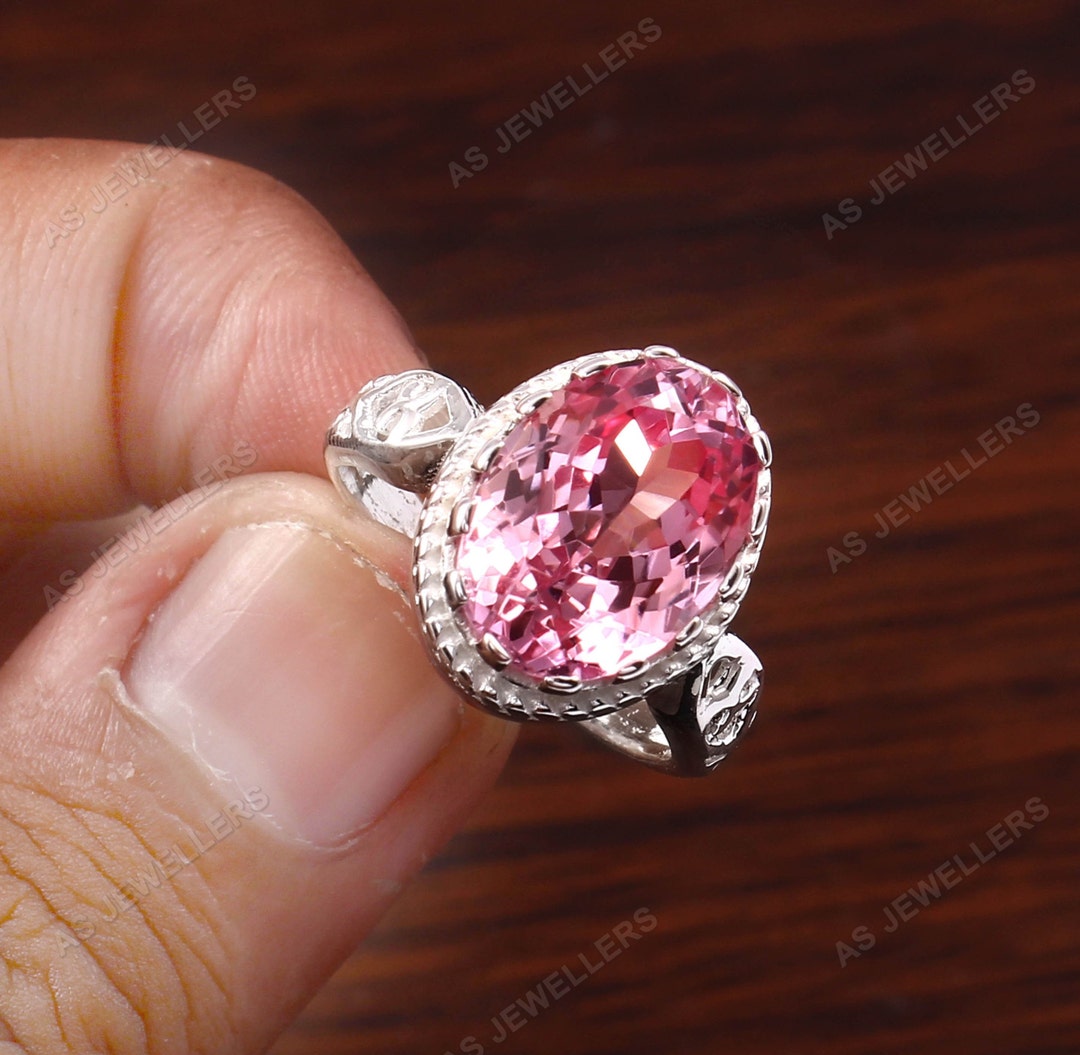 Flawless Padparadscha Sapphire Ring Oval Gemstone Ring Peach Sapphire ...