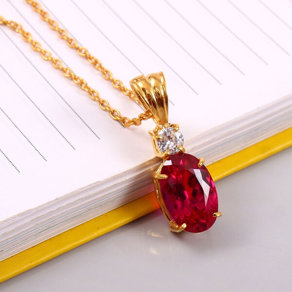 Red Ruby Pendant - Etsy