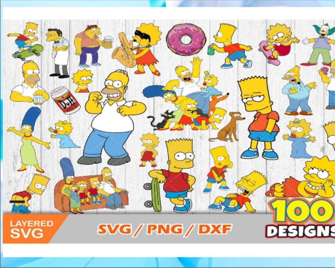 Simpsons Clip Art Bundle, Simpsons Svg Cut Files for Cricut ...