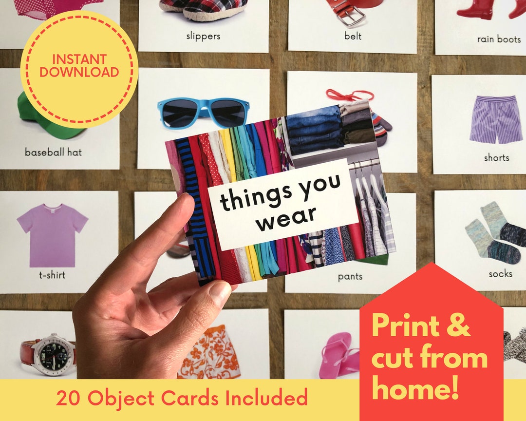 THINGS YOU WEAR /montessori Flash Cards / Toddler Activity / Preschool ...