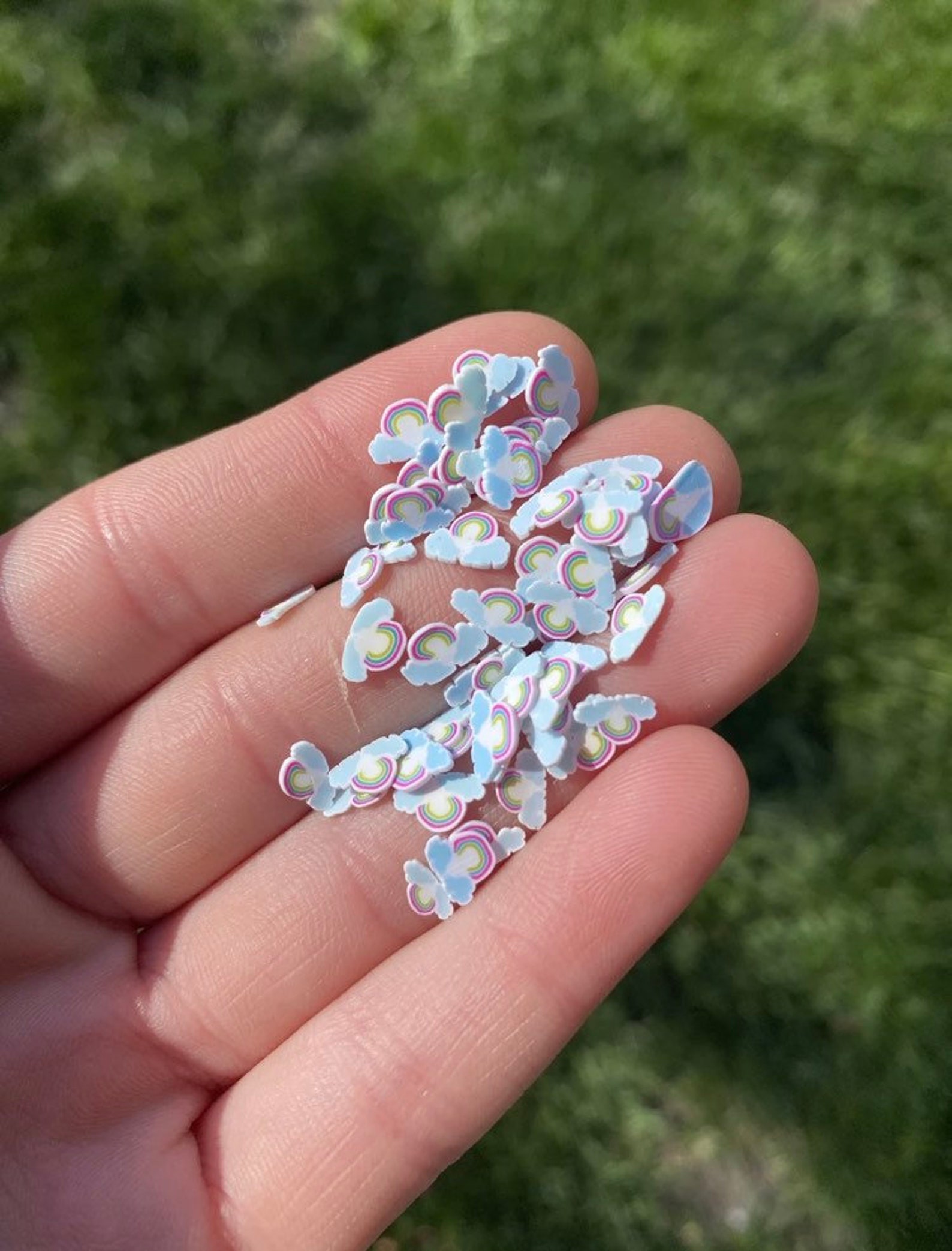 Small Rainbow Cloud Polymer Clay Slices - Etsy