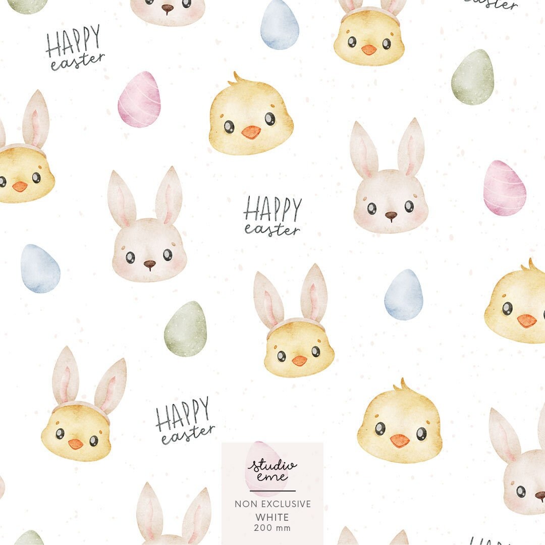 Easter, Bunny Clipart, Seamless Fabric Design, Pattern, Baby Nursery ...