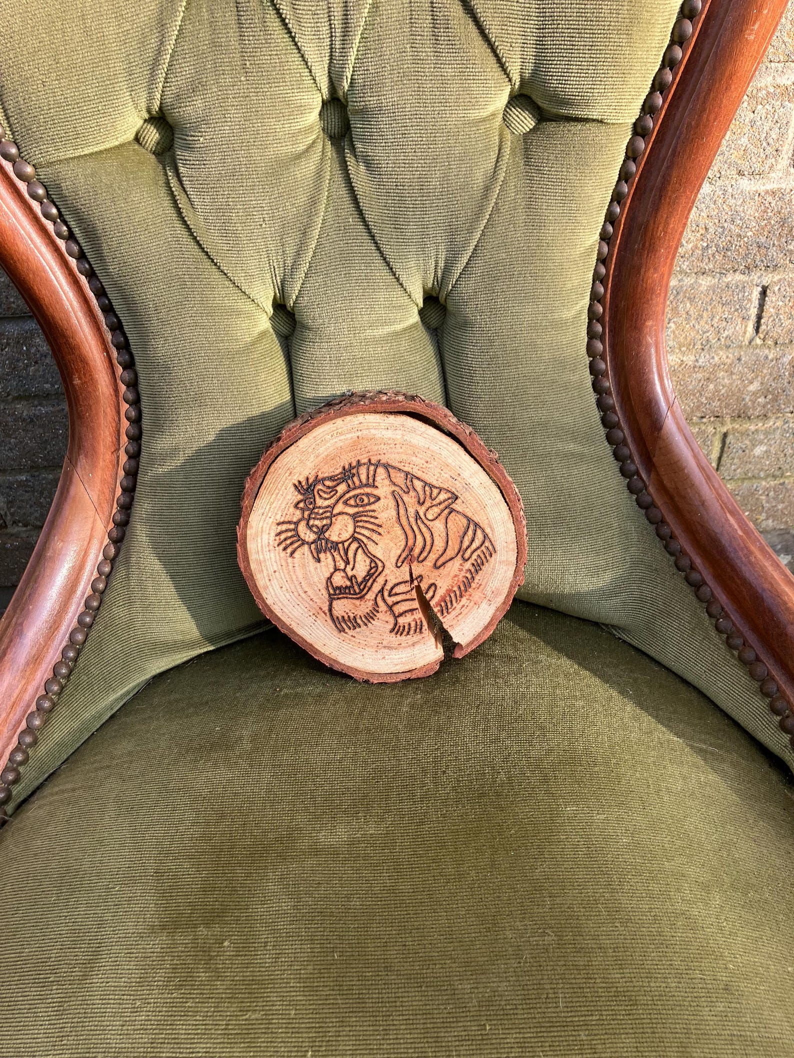 Tiger Tattoo Inspired Wood Burned Art - Sailor Vern Sailor Jerry Ed ...