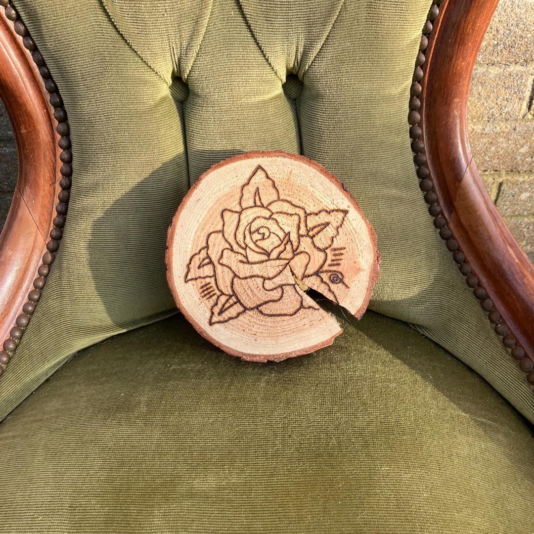 Rose Inspired Wood Burned Art - Sailor Vern Sailor Jerry Ed Hardy Jack ...