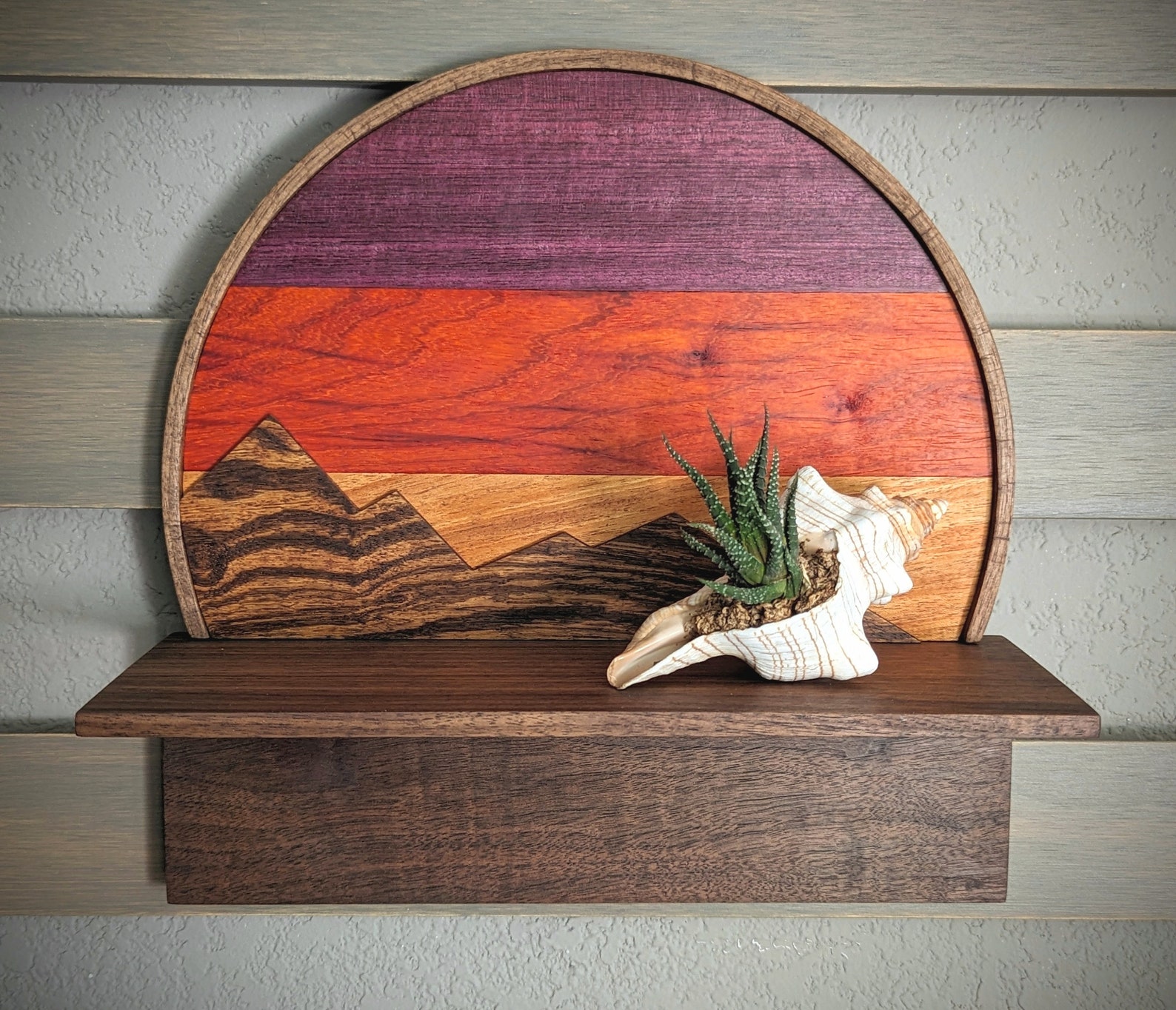 Skyline Wall Shelf With Natural Hardwood Tones - Etsy