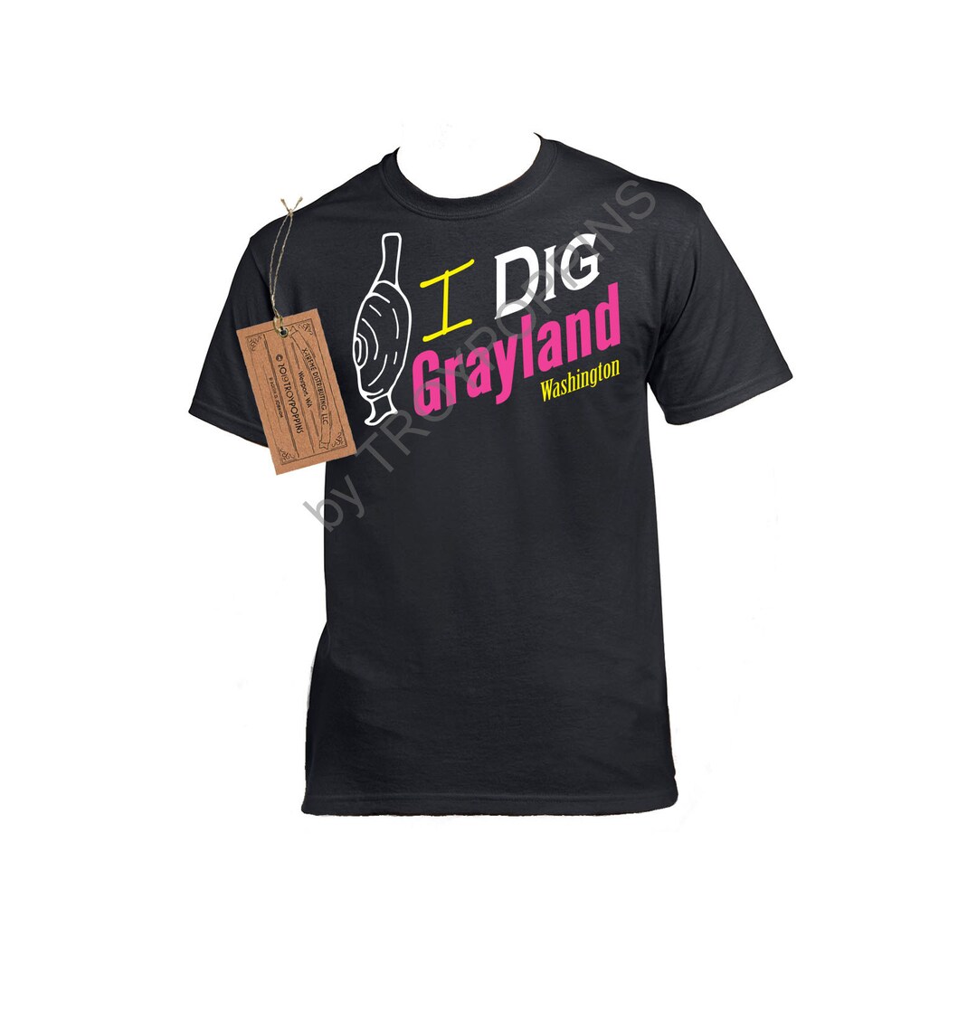 1-I DIG GRAYLAND Washington Pink Logo Razor Clam Clamming Digging ...