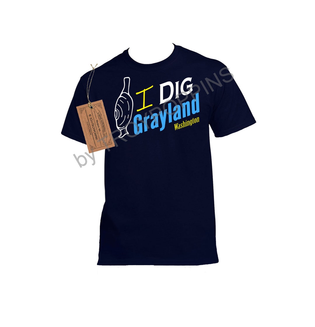 1-I DIG GRAYLAND Washington Blue Logo Razor Clam Clamming Digging ...