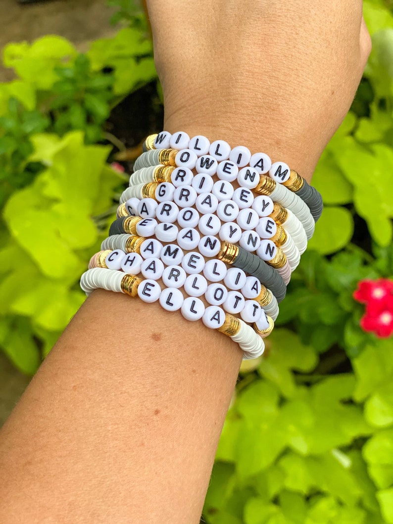 Custom Name bracelets 6mm | Etsy
