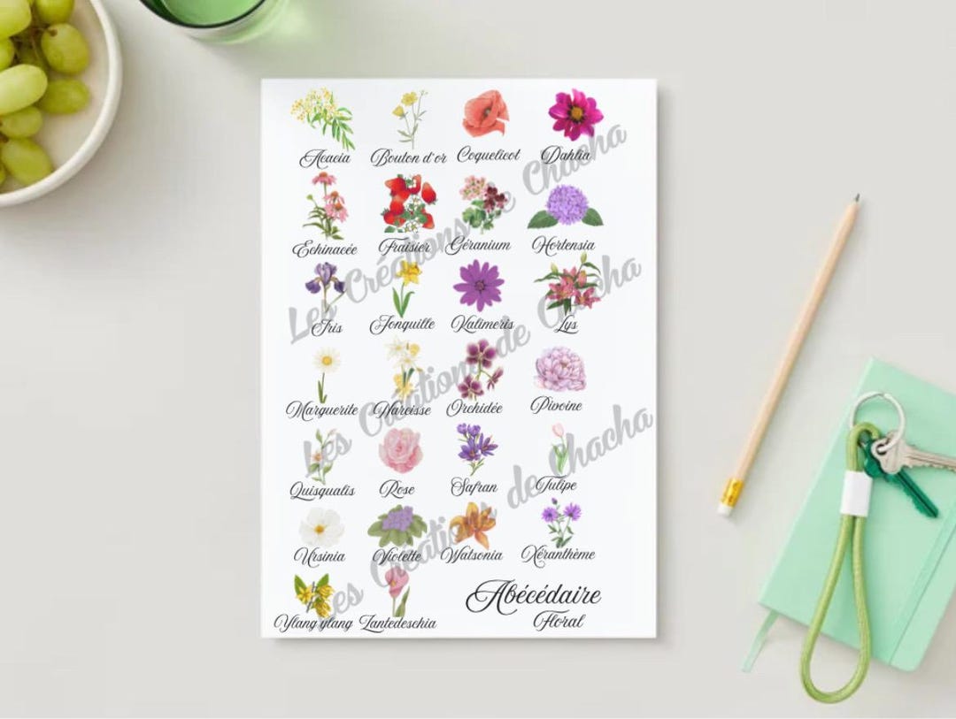 Floral Alphabet Poster, ABC Chart for Toddlers, Preschool Wall Art ...