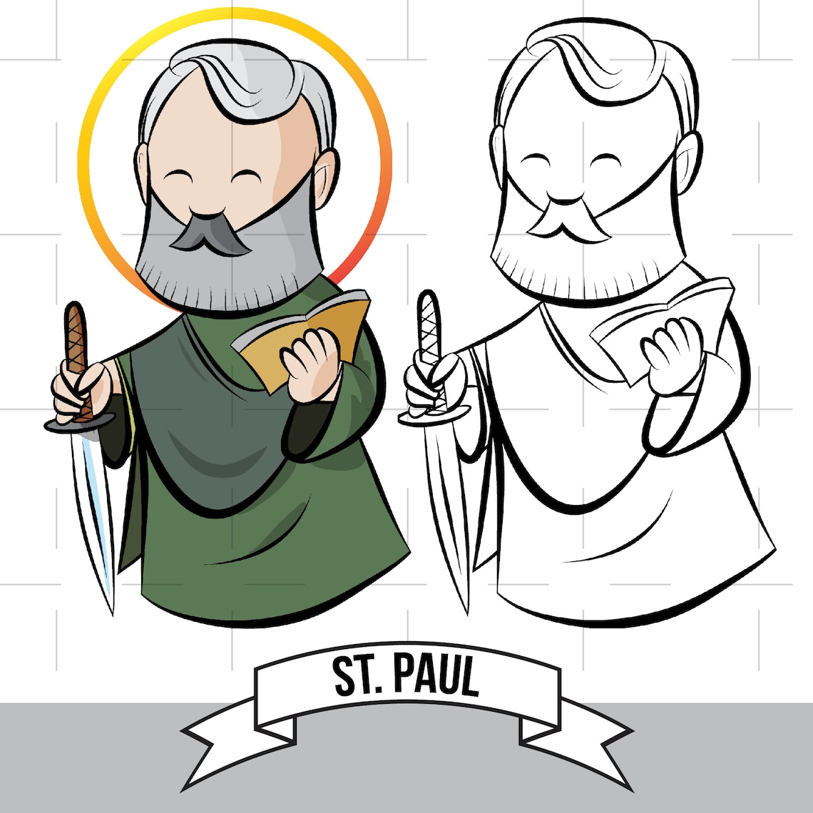Cute Saints Cliparts Bundle Religious Vector Saint - Etsy