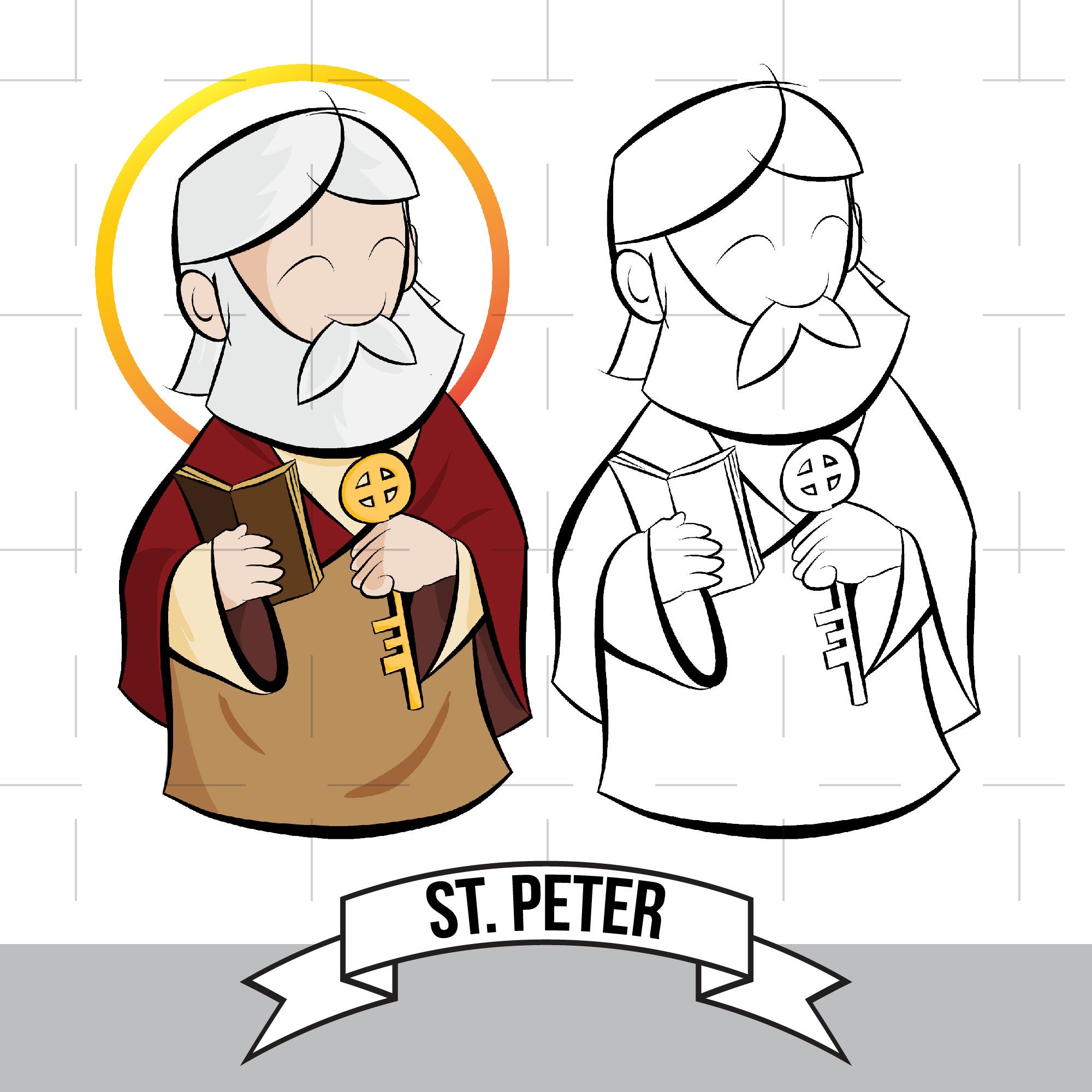 Cute Saints Cliparts Bundle Religious Vector Saint - Etsy