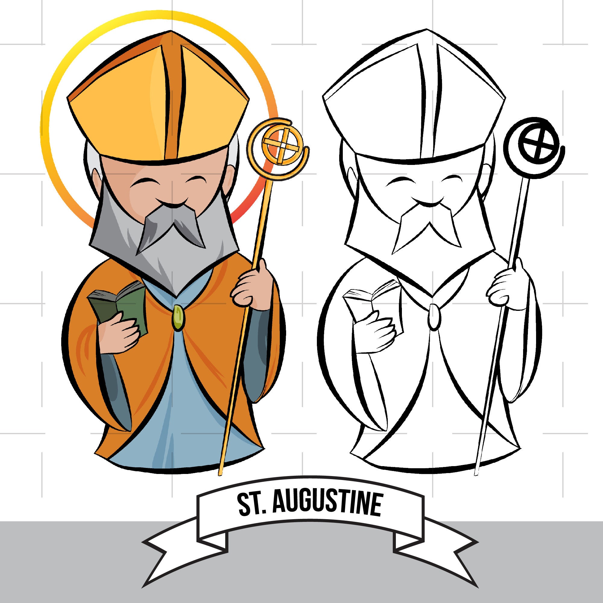 Cute Saints Cliparts Bundle Religious Vector Saint - Etsy