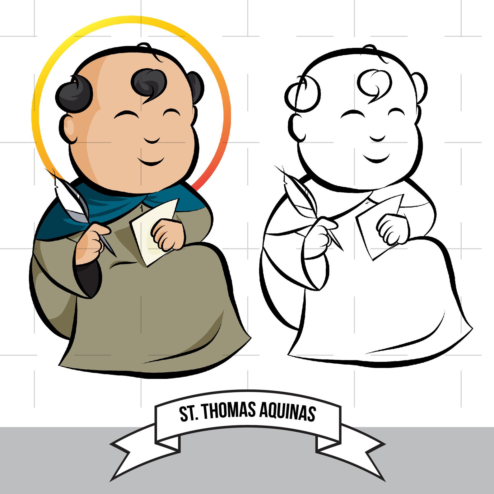 Cute Saints Cliparts Bundle Religious Vector Saint - Etsy