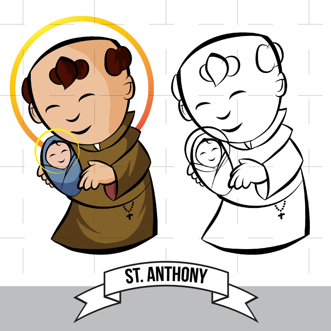 Cute Saints Cliparts Bundle Religious Vector Saint - Etsy