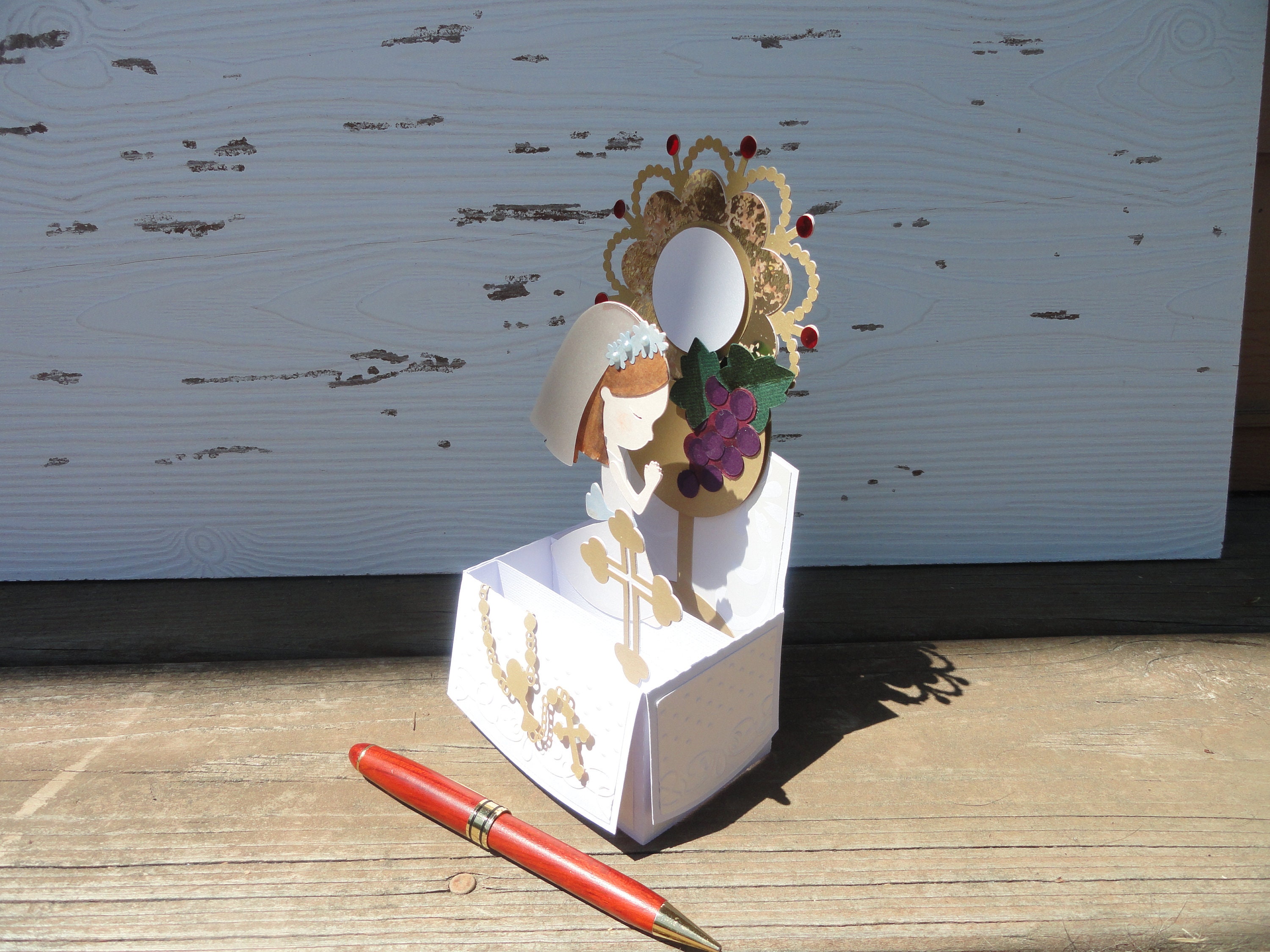 3D Pop up Girl First Communion Card - Etsy