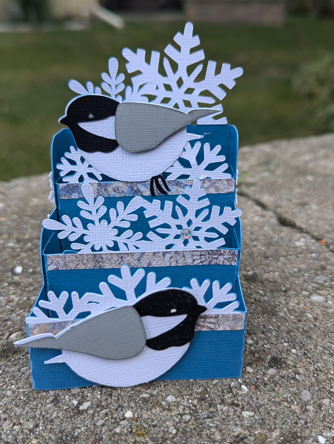 Winter Chickadee Pop up Card - Etsy
