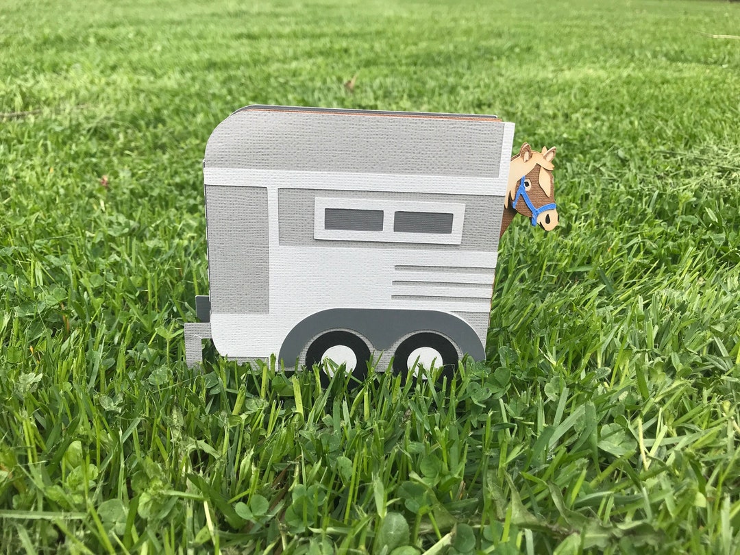 Horse Trailer Box Card, Horse Card, Birthday Card - Etsy