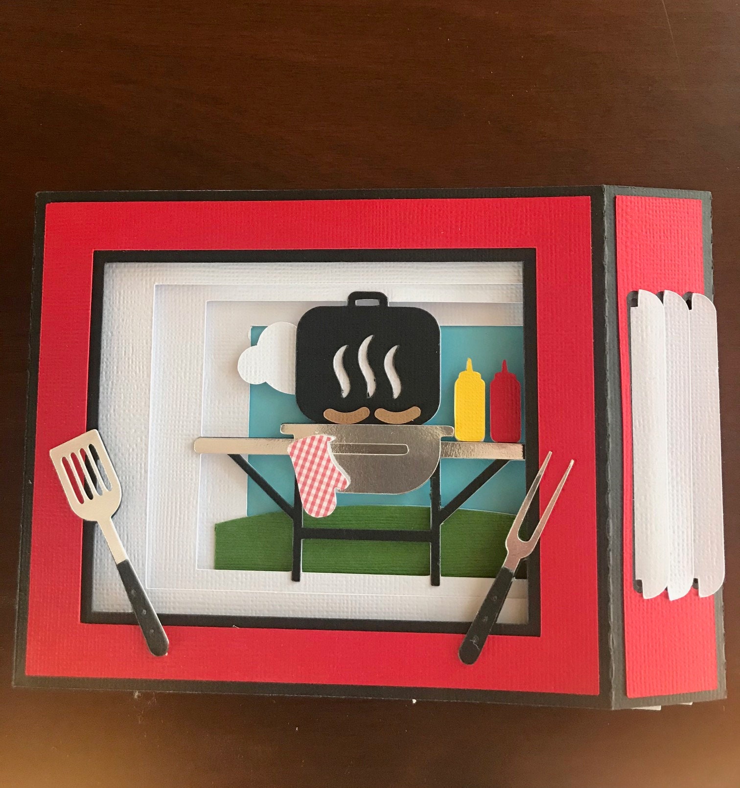 Grill Shadow Box Card Birthday Card Fathers Day Card 3D - Etsy