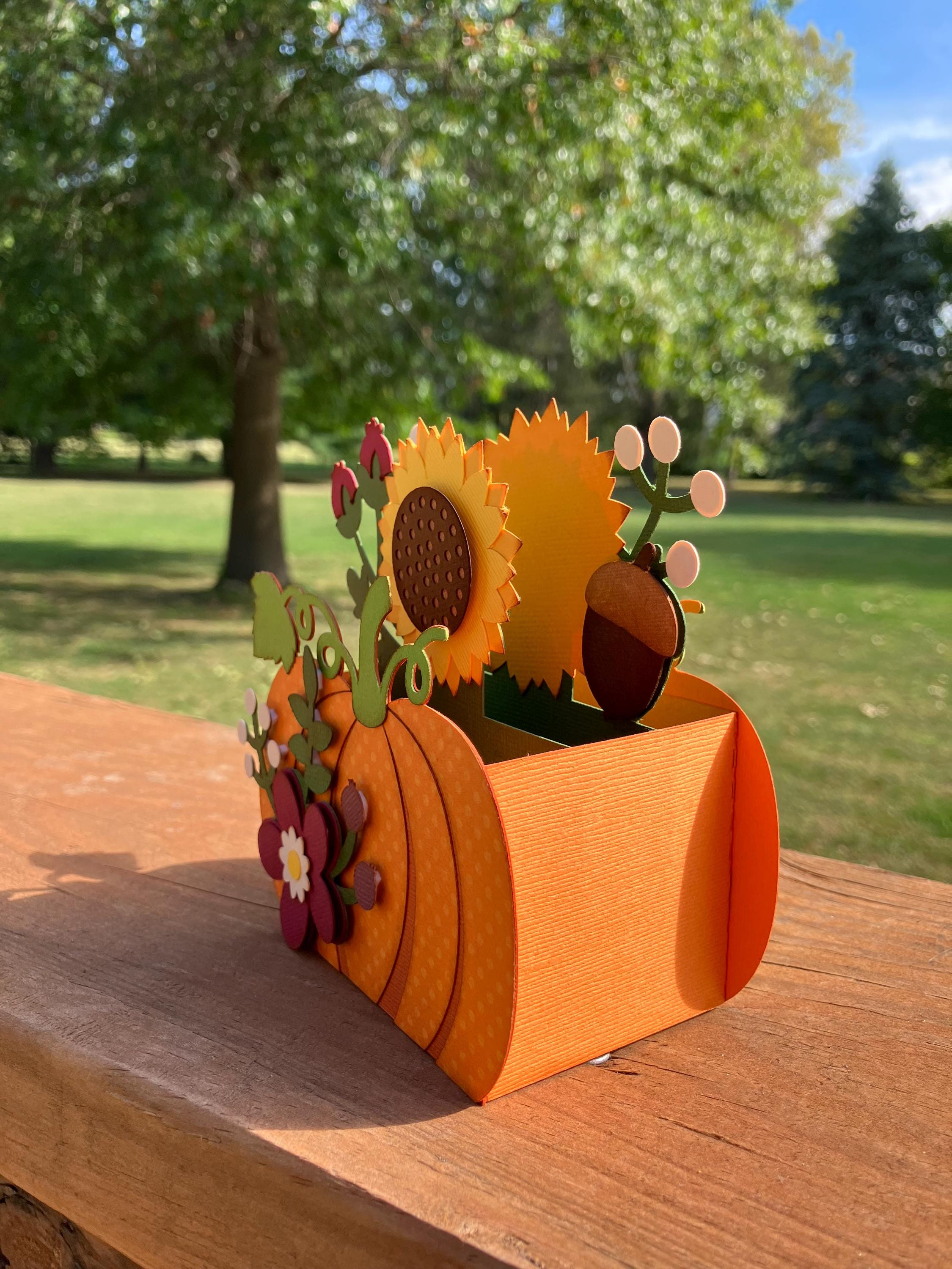 Fall Floral Pumpkin Card , Pop up Card, Birthday Card, Thanksgiving ...