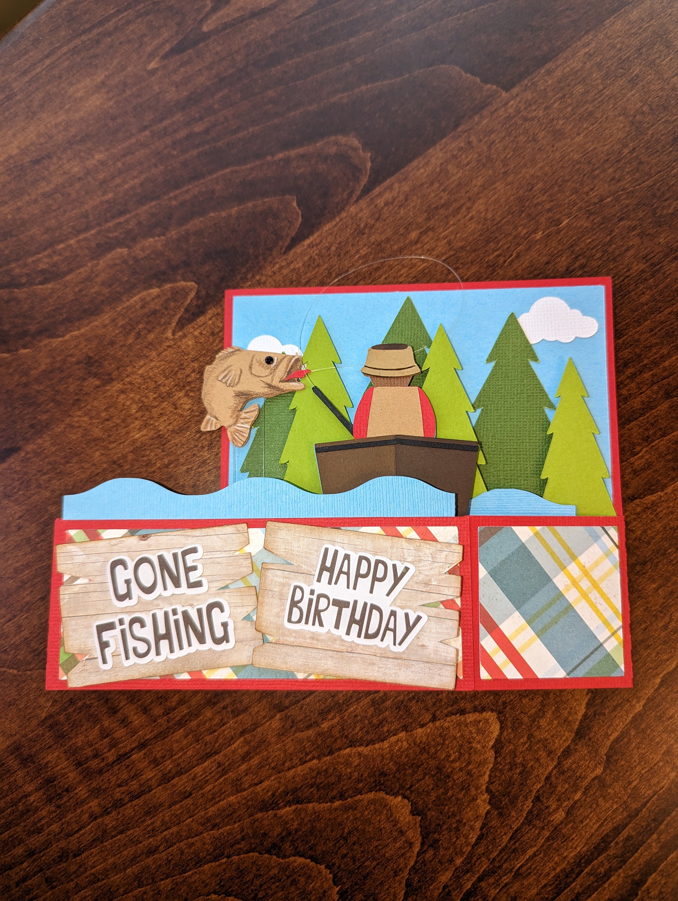 Gone Fishing Birthday Card Pop up Card - Etsy