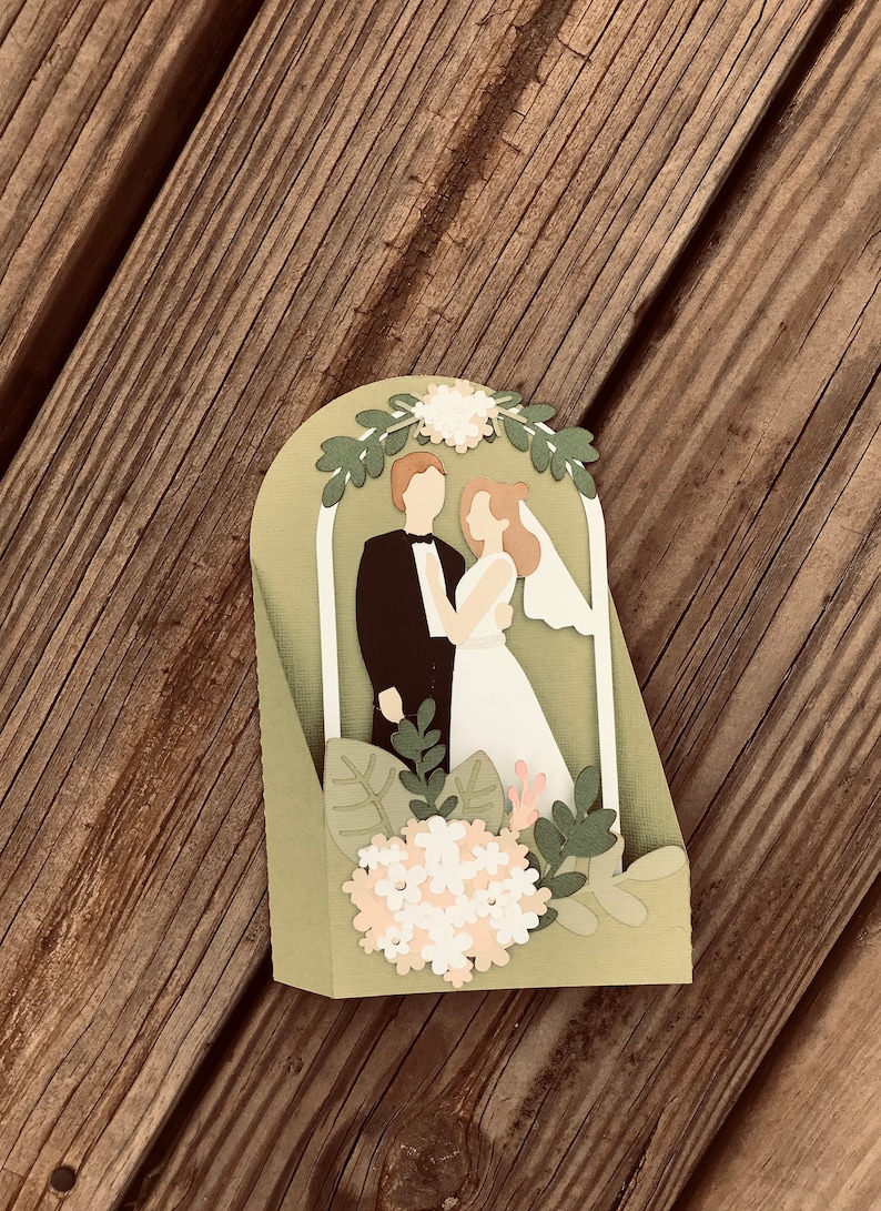 Bride and Groom Wedding Pop-up Card - Etsy