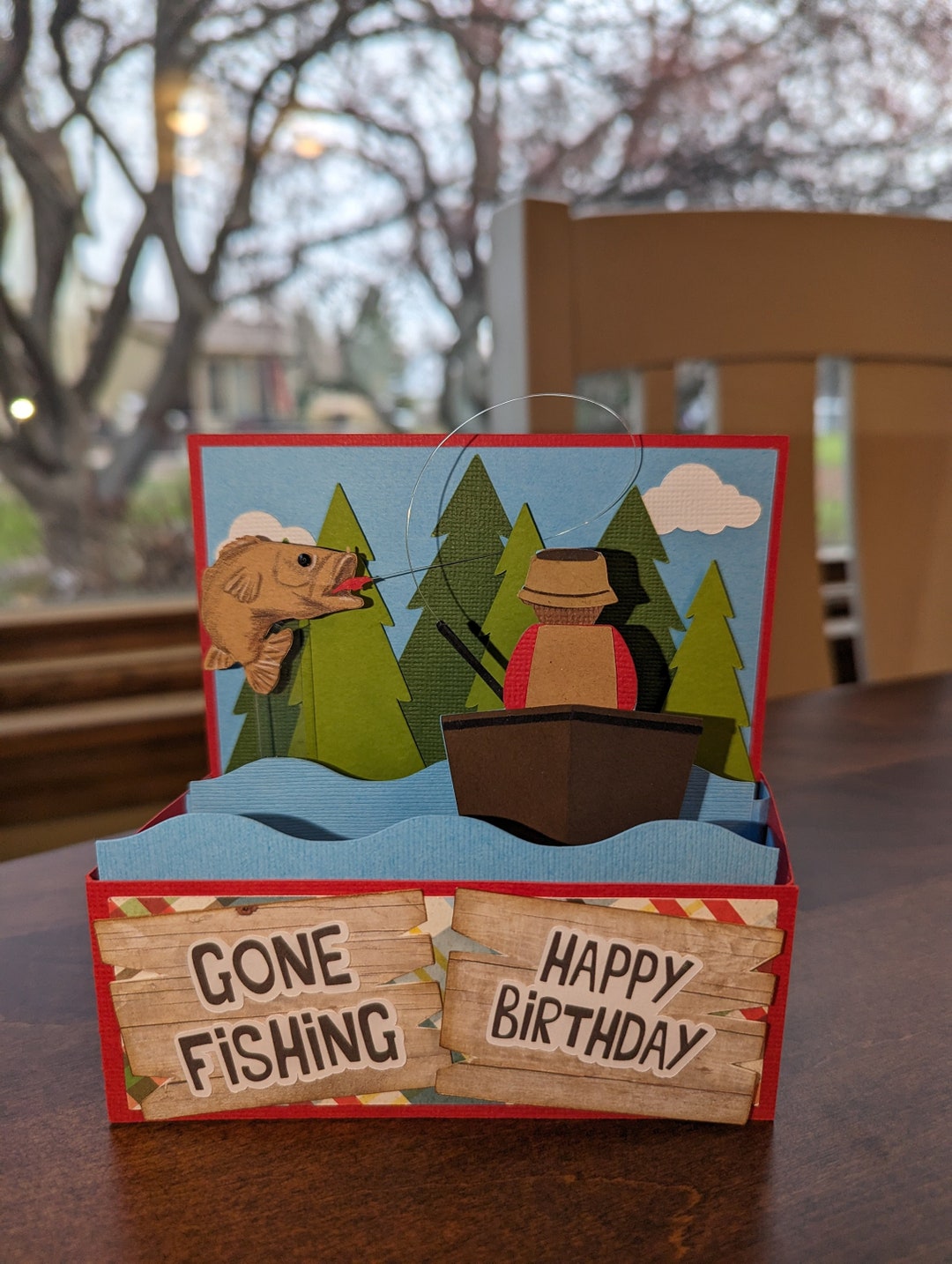 Gone Fishing Birthday Card Pop up Card - Etsy
