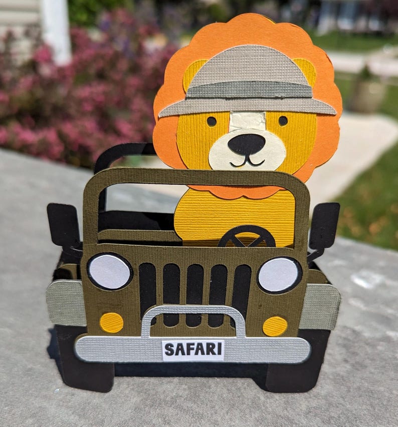Lion on Safari Pop up Card - Etsy