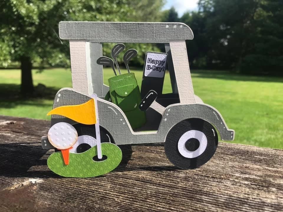 3D Golf Cart Pop-up Card. Golf Card, Birthday Card, Fathers Day Card - Etsy