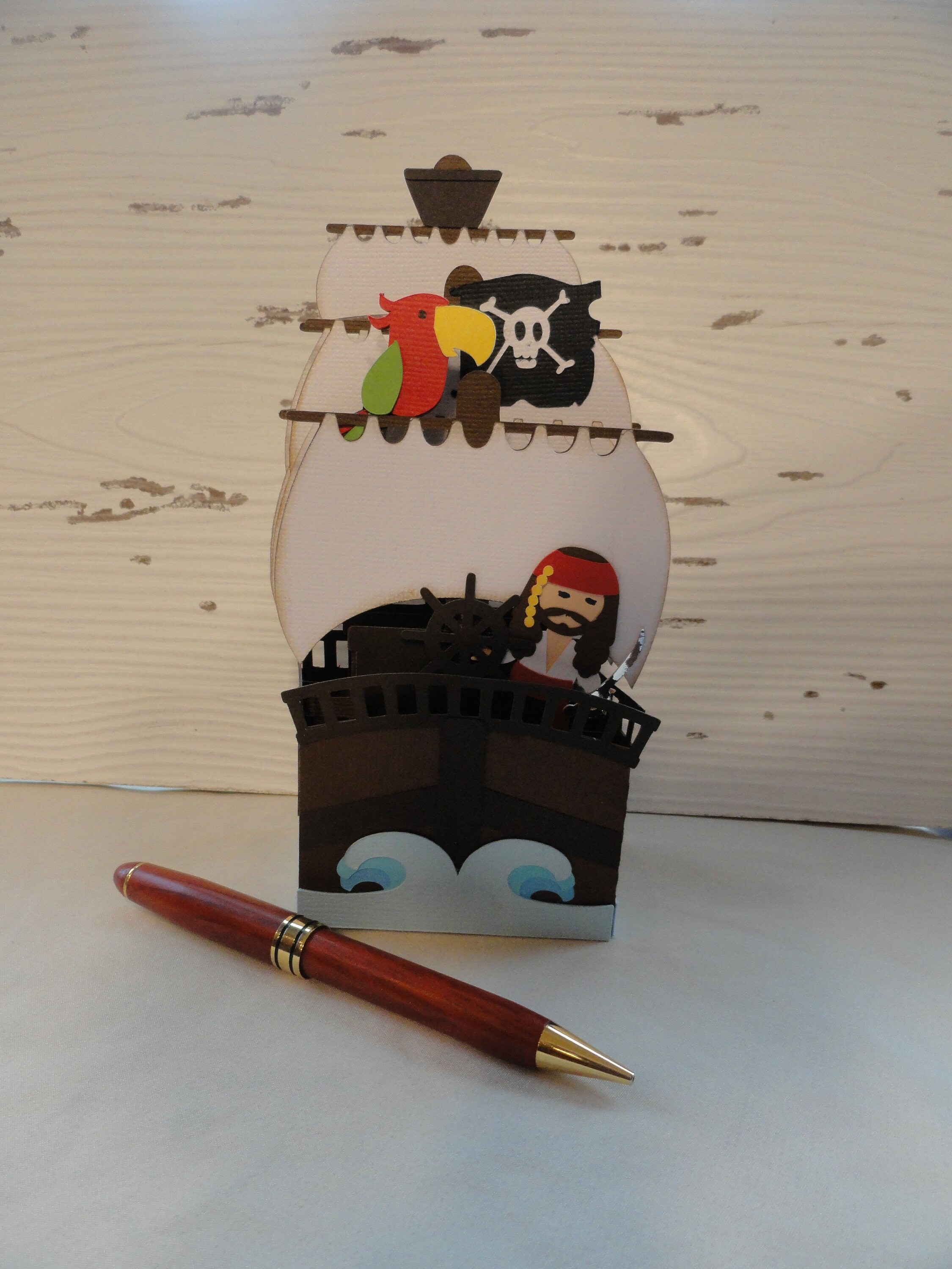 Pirate Ship Birthday Box Card, Birthday Card - Etsy