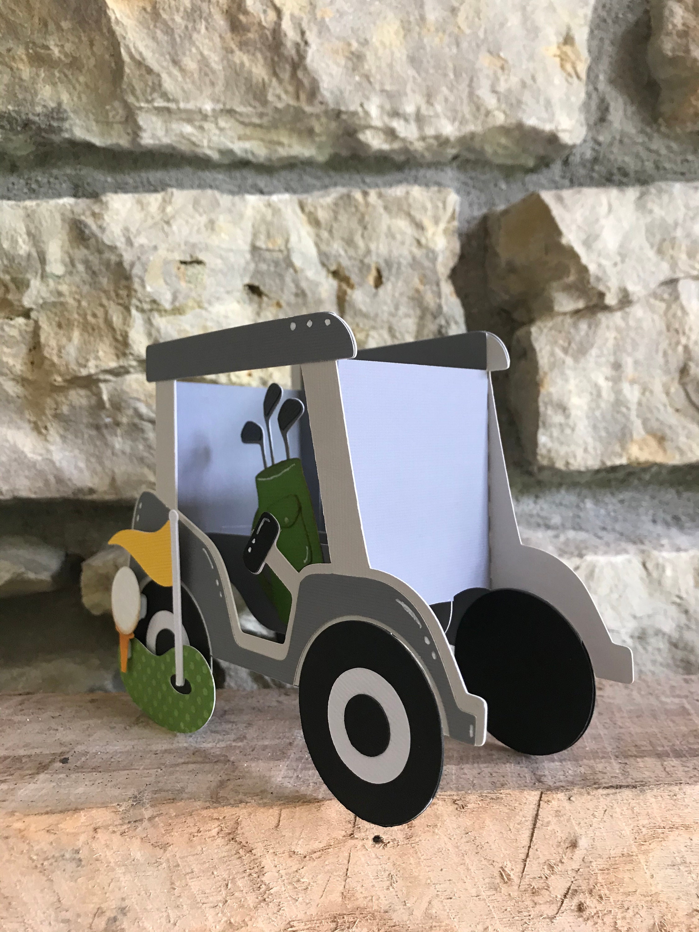 3D Golf Cart Pop-up Card. Golf Card, Birthday Card, Fathers Day Card - Etsy