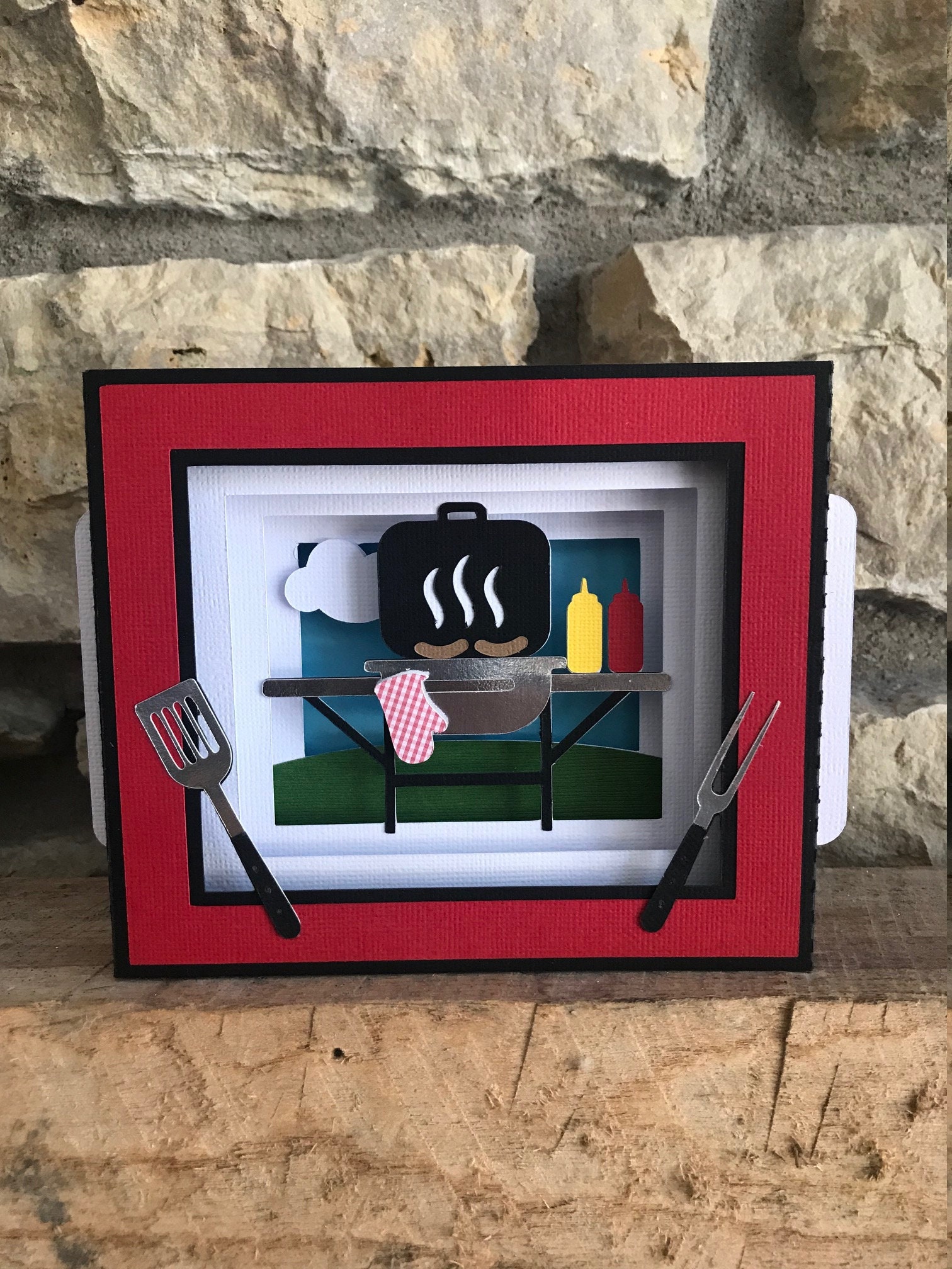 Grill Shadow Box Card Birthday Card Fathers Day Card 3D - Etsy