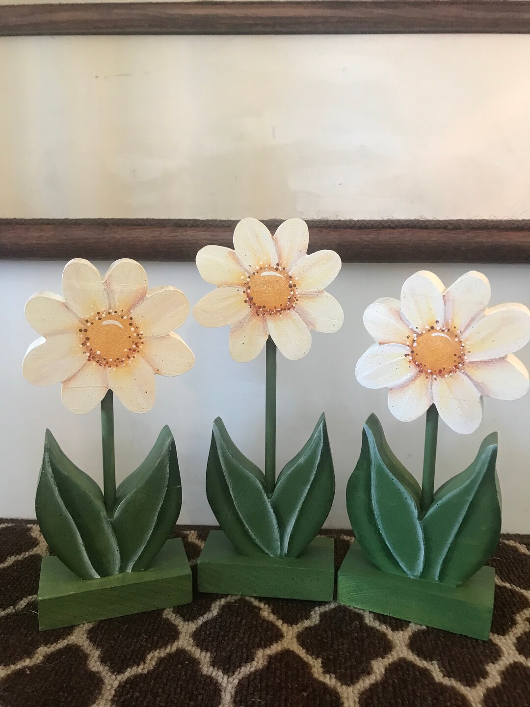 Wooden Hand Painted Daisies. Just in Time for Spring Decorating. Each ...