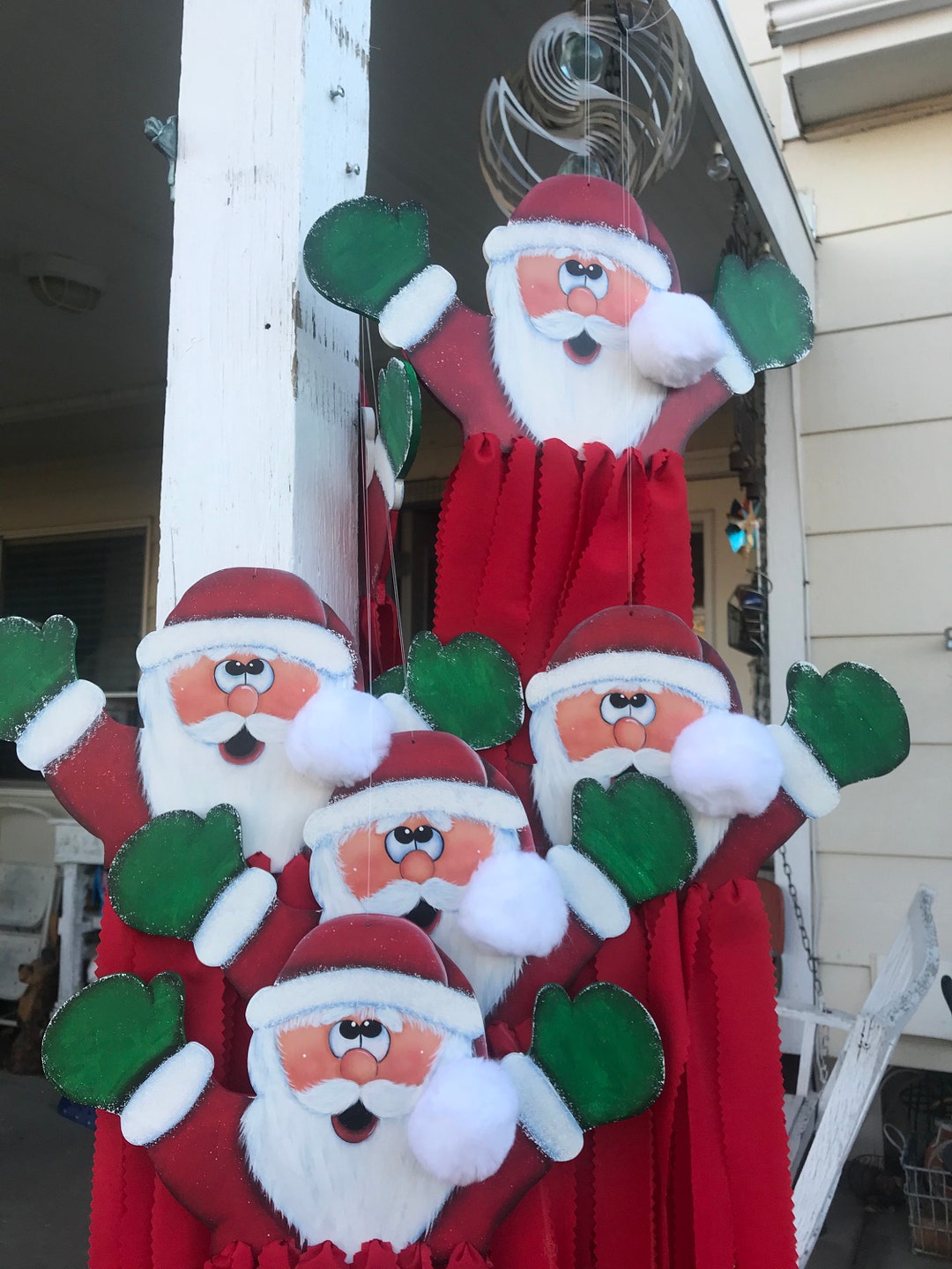 Wooden Santa Windsock. Hand Painted and Ready to Fly Around for ...
