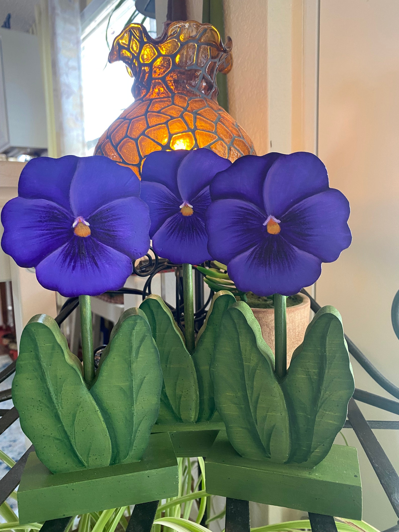 Wooden Hand Painted Pansies. Ready for Spring to Summer Decorating ...