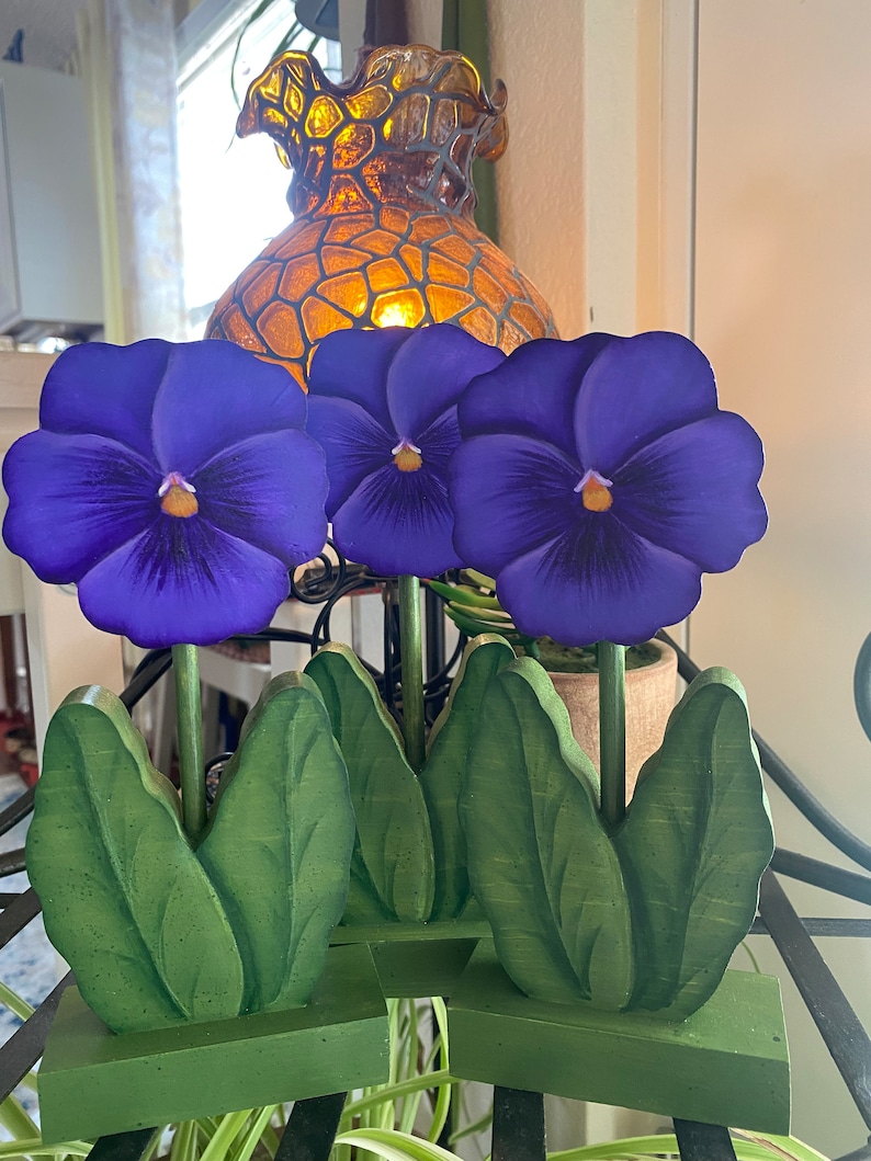 Wooden Hand Painted Pansies. Ready for Spring to Summer Decorating ...